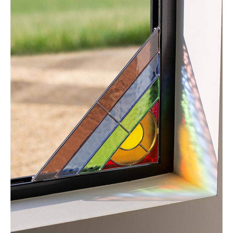VivaTerra Rainbow Stained Glass Corner Art Bracket | Perigold